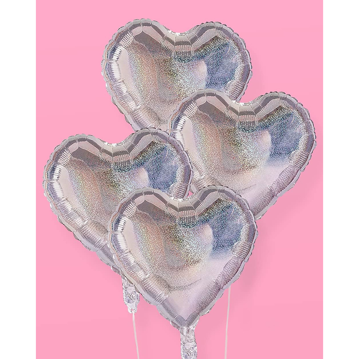 xo, Fetti Iridescent Heart Foil Balloon Pack - 4 pack | Birthday Party Supplies, Bachelorette Party Decorations, Last Disco, Bday Balloon Arch, Vday