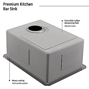 Bar Sink Undermount 12x16 Stainless Steel-Wesliv 12 Inch Undermount Stainless Steel Bar Sink Small Wet Bar Sink 16 Gauge Stainless Steel Single Bowl Bar Sink with Bottom Grid