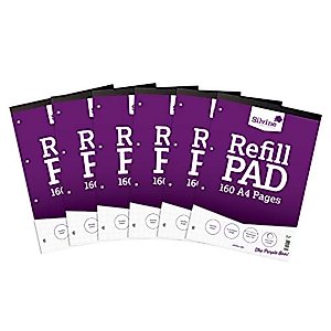 Silvine Refill Pad Headbound Perforated Punched Graph 2/10/20mm 75gsm A4 Ref A4RPG [Pack of 6]
