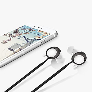 kwmobile Strap Compatible with Google Pixel Buds A Series - Silicone Cord Holder for Wireless Earphones - Black
