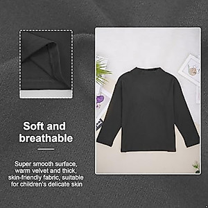 Xnihocha Kids Boys Girls Turtleneck Thermal T-Shirts Long Sleeves Tops Cotton Tee Undershirts Black 9-10 Years