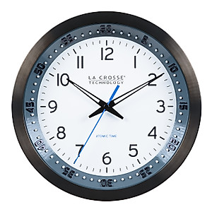 La Crosse Technology 404-54667-INT 10-Inch Atomic Chapter Ring Stainless Steel Analog Clock