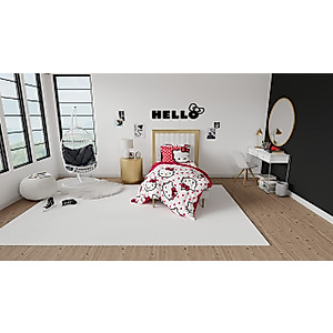 Franco Sanrio Hello Kitty Polka Dot Bedding 5 Piece Super Soft Comforter and Sheet Set with Sham, Twin, (100% Official Licensed Product) Collectibles