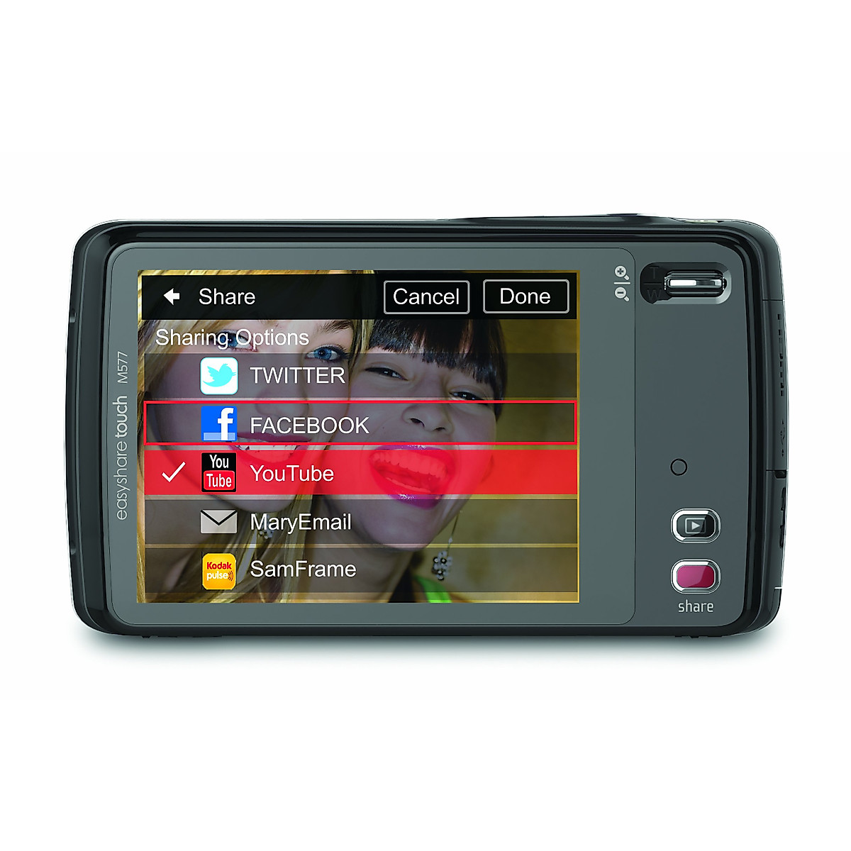 Kodak EasyShare Touch M577 14 MP Digital Camera with 5x Optical Zoom and 3-Inch LCD Touchscreen - Black