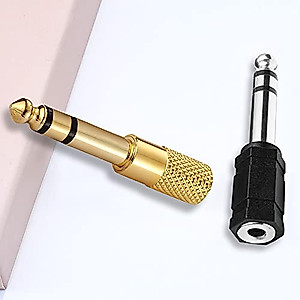 DaKuan Pack of 6, 6.35/6.5 mm to 3.5 mm Headphones Adapters, Stereo Audio Adapter 1/4 inch Male -1/8 inch Female Headphone Jack