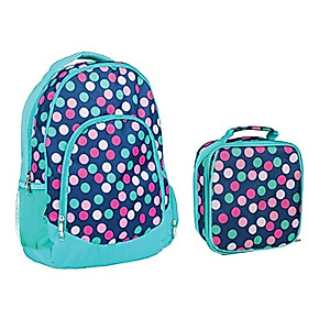 Class Collections Backpack and Lunchbox Set (Blue Polka Dot)