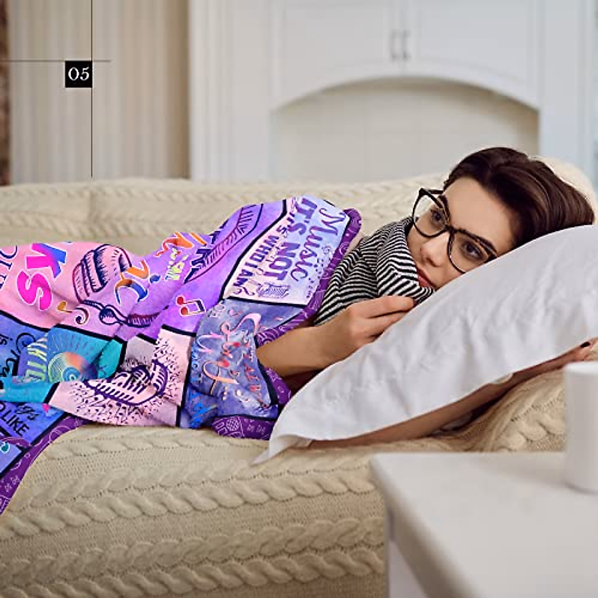 QUWOGY Music Gifts for Women/Kids/Teens/Girls Blanket 60"x50", Birthday Gifts for Music Lovers, Music Teacher Gifts Throw Blankets, Best Music Themed Gifts, Unique Gifts for Kids Who Love Music