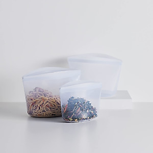 Stasher Reusable Silicone Storage Bags, Bowls and Containers Bundle (3-Pack)