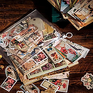 Zhosinrehe 274 Pieces Vintage Scrapbook Supplies for Bullet Journaling Supplies, Ephemera Paper Stickers Scrapbooking Collage Stickers, DIY Art Junk Journaling Supplies Kit(Butterfly)