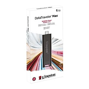 Kingston 1TB DataTraveler Max USB 3.2 Gen 2 Type-C Flash Drive (2-Pack) Bundle with Fuse USB-C OTG Cable (3 Items)