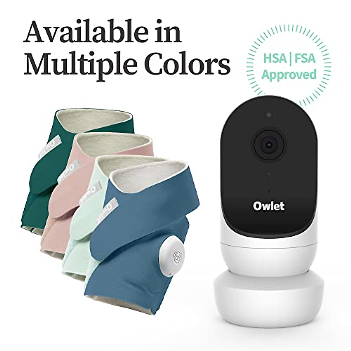 Owlet Dream Duo 2 Smart Baby Monitor - 1080p HD Video Baby Monitor with Dream Sock - Baby Foot Monitor and Sensor Tracks Heartbeat and Oxygen Levels in Infants and Newborns