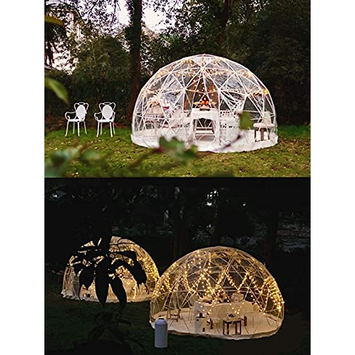 CZGBRO Bubble Tent Dome House Camping Tent 12ft, Garden Outdoor Clear Dome Shelter Geodesic Dome 5-7 Person for Backyard Patios, Canopy Gazebos Screen House Room Lean to Greenhouse