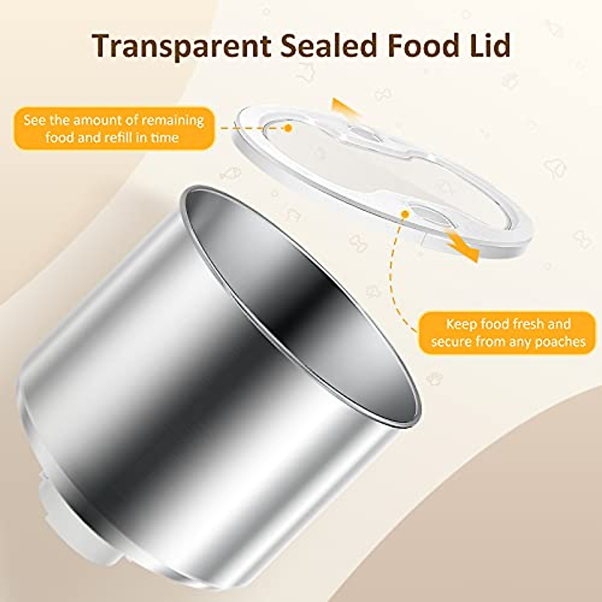 Automatic Cat Feeder, 4.5L Auto Pet Dry Food Dispenser, Stainless Steel Pet Food Dispenser for Cats and Dogs with Voice Recorder, Portion Control and Programmable Timer for 4 Meals Per Day