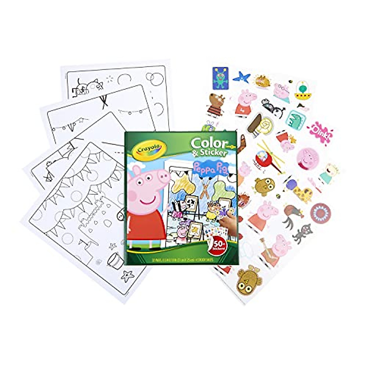 Crayola Peppa Pig Coloring Pages and Stickers, Gift for Kids, Ages 3, 4, 5, 6