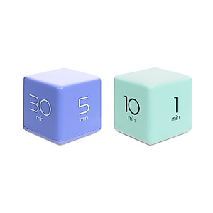 Mooas Cube Timer Violet (5,10,20 and 30 Minutes) & Mint (1,3,5 and 10 Minutes) Bundle, Timer for Studying, Cooking and Workout…