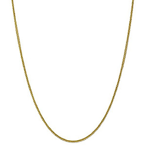 IceCarats 14K Yellow Gold 2mm 3 Wire Spiga Wheat Link Chain Necklace 16 inch