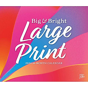 Big & Bright Large Print | 2024 14 x 24 Inch Monthly Deluxe Wall Calendar | Matte Paper and Sticker Sheet | StarGifts | Easy to See Large Font