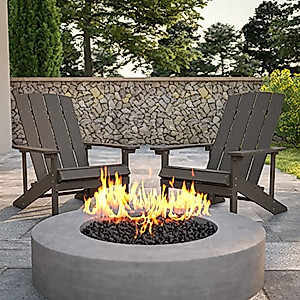 Flash Furniture Charlestown Poly Resin Adirondack Chair - Gray - All Weather - Indoor/Outdoor - Set of 2