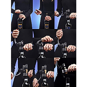 RedNoel Wine Corkscrew Opener Set Legend Bottle Opener Wine Opener Wine Accessories Opener Wine Corkscrew Opener Lever Cork Wine Kit: With Foil Cutter,Wine Stopper And Extra Spiral (Silver Old)