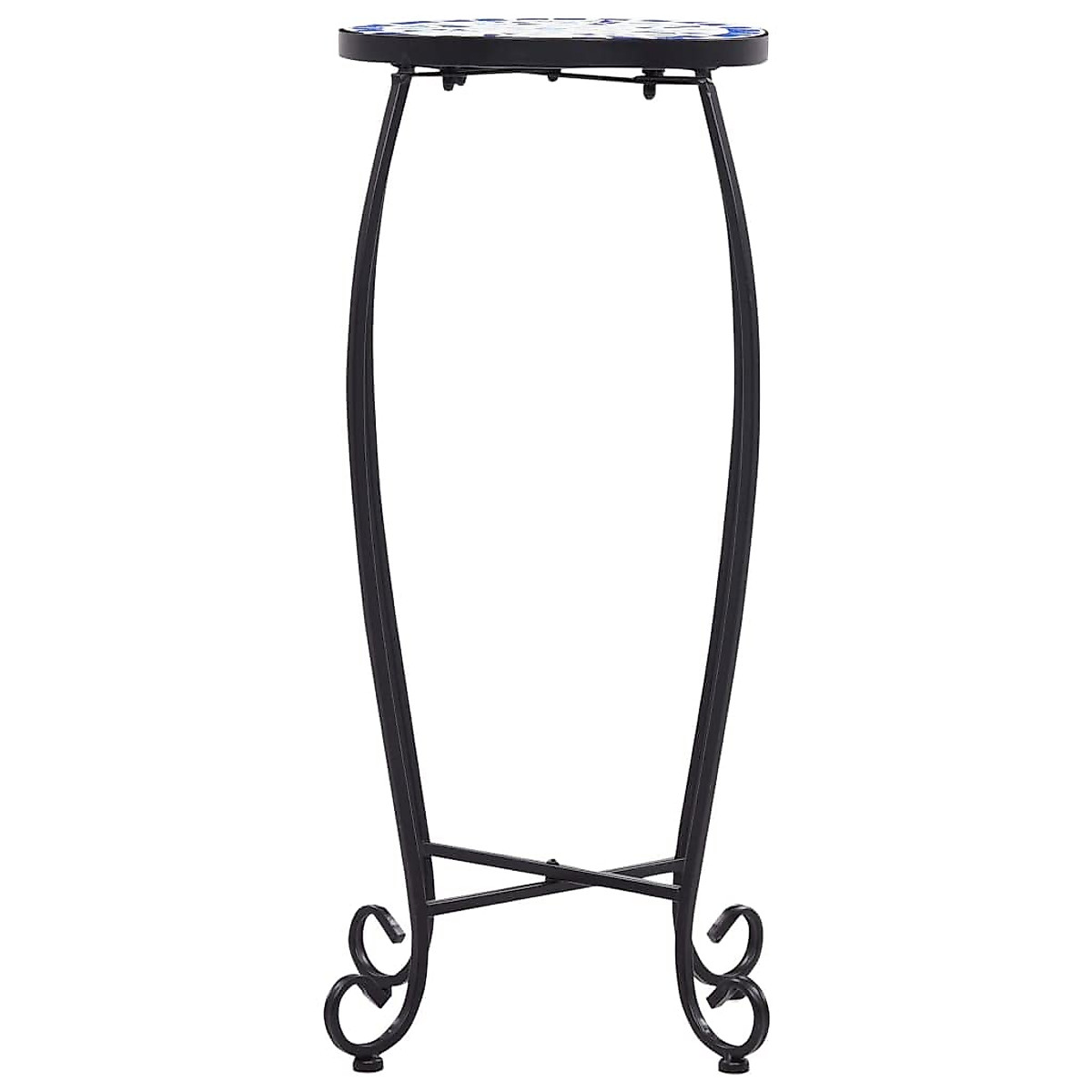 VRAXO Mosaic Tables 3 pcs Blue and White Ceramic,Plant Stands-24.42lbs