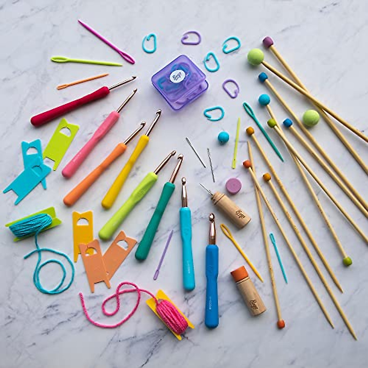 Boye Light and Medium Weight Yarn Bobbins for Knitting and Crochet, 2.625" Long, Warm Orange and Yellow 7 Piece