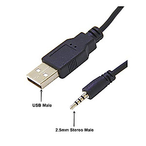 Ancable USB to 2.5mm Male, Headphone Charger Cable for JBL Synchros E30 E40BT E45BT E50BT EB40 S400BT S400 S500 S700 J56BT Wireless Headphones Replacement Charging Cable