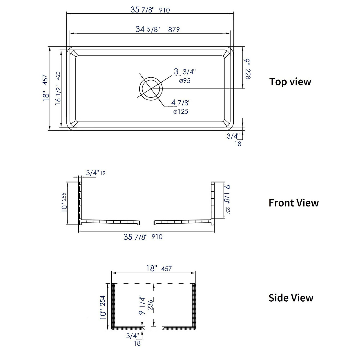 Alfi ABF3618-W Kitchen Sink, White