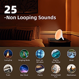 Magicteam Sound Machine 25 Soothing Sounds with Adjustable Night Light for Sleeping and White Noise Machine with Continuous or Timer Sleep Machine for Home Nursery Office