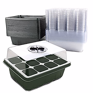 Anothera 30-Set Seed Starter Tray and Garden Propagator Kit (12 Cells Per Tray,Total 360 Cells) with Adjustable Humidity Dome and Base Greenhouse Grow Trays for Seeds Growing Starting（Dark Green）