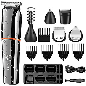 Hair Clippers Kit for Men, Multi-Function 6-in-1 Cordless USB Rechargeable Waterproof Hair Trimmer, Men's Grooming Kit