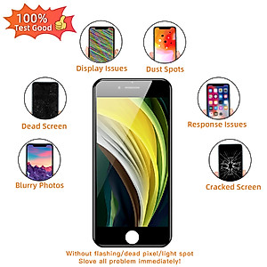 for iPhone 8/SE 2020 [ 2nd Generation ] Screen Replacement Black 4.7 inch, Bsz4uov LCD Display Touch Screen Digitizer, Waterproof Frame Adhesive Sticker+Repair Tool Kit