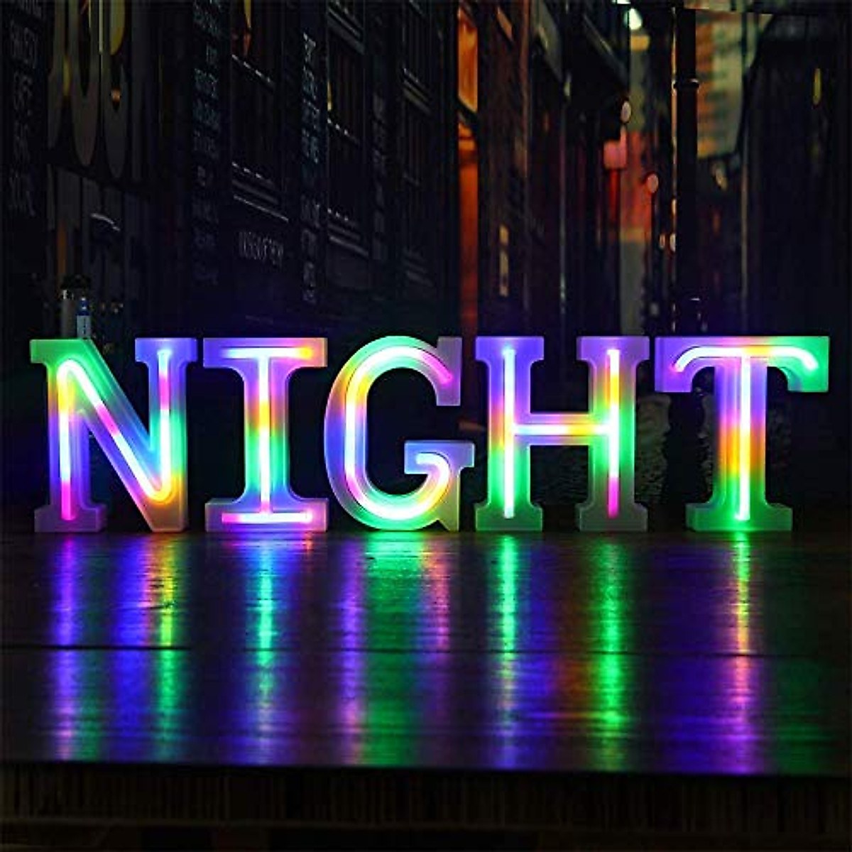 Newly Upgrade LED Neon Letter Lights Marquee Alphabet Light Up Letters with Remote Control，USB/Battery Powered Light Up Letters for Home Decoration Colourful (RC-Y)…