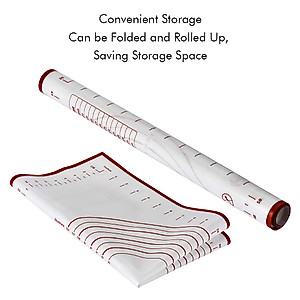 Asenky Food Grade Nonstick Silicone Pastry Bakers Mat,24”x16" Large Dough Rolling Mat with Measurements for Kneading Pie Crust Bread Cookies,Oven Liner