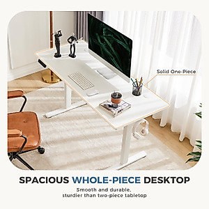 DUMOS Standing Desk, 48 Inch Ergonomic Adjustable Height Electric Sit Stand Up Down Computer Table, Computer Workstation for Home Office