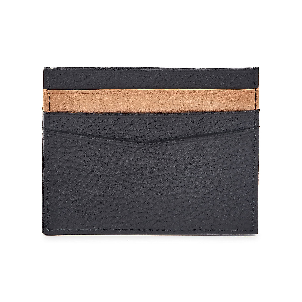 Zinda Genuine Leathers Card Holder Slim Wallet Unisex RFID Protection (Black/Tan)