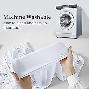 ManMengJi White Spandex Table Cover 6 ft, Stretch Tablecloths for Standard Folding Tables, Universal Rectangular Fitted Table Cloths for Wedding, Banquet, Party and Events