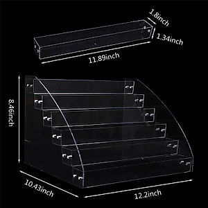 Yebeauty Clear Nail Polish Display Holder Organizer, 6 Layers Acrylic Organizer Storage Tray Rack Stand Holder for Cosmetic Eyeglasses Lash Display