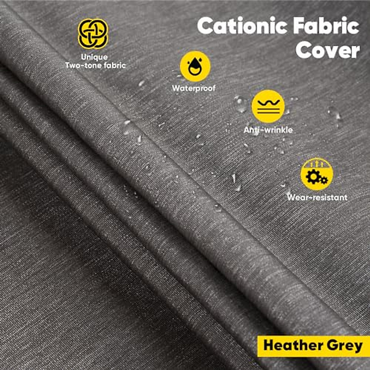 Millsilo Outdoor Bench Cushion, Indoor Tufted Memory Foam Furniture Cushions, Water Resistant Patio Bench Cushions, Non Slip Thicken Garden Settee Kitchen Dining Seat Pads 42x16x4 in, Heather Grey