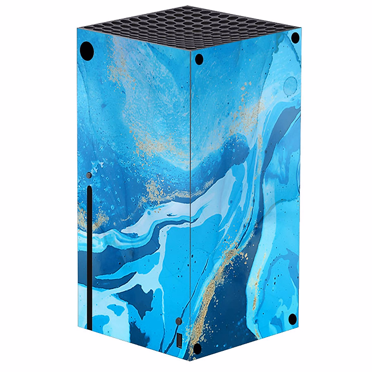 PlayVital Aquamarine Watercolour Custom Vinyl Skins for Xbox Series X, Wrap Decal Cover Stickers for Xbox Series X Console Controller