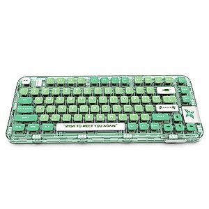 GK GAMAKAY GK75 75% RGB Transparent Gasket Mechanical Keyboard, Bluetooth/USB-C/2.4GHz 80 Keys Hot Swap Gateron Yellow Switch 2.0 KSA Profile PBT Keycaps Gaming Keyboard (Mint Green)
