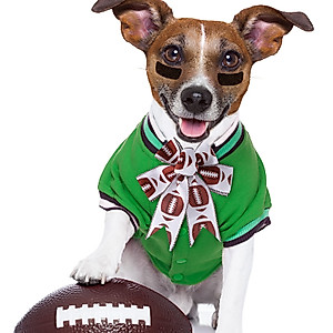 2 Rolls 13 Yards Football Wired Edge Ribbon, 2.5 Inch Brown White Burlap Homecoming Mum Ribbon for Football Sports Gift DIY Wrapping Floral Arrangement Craft Supplies