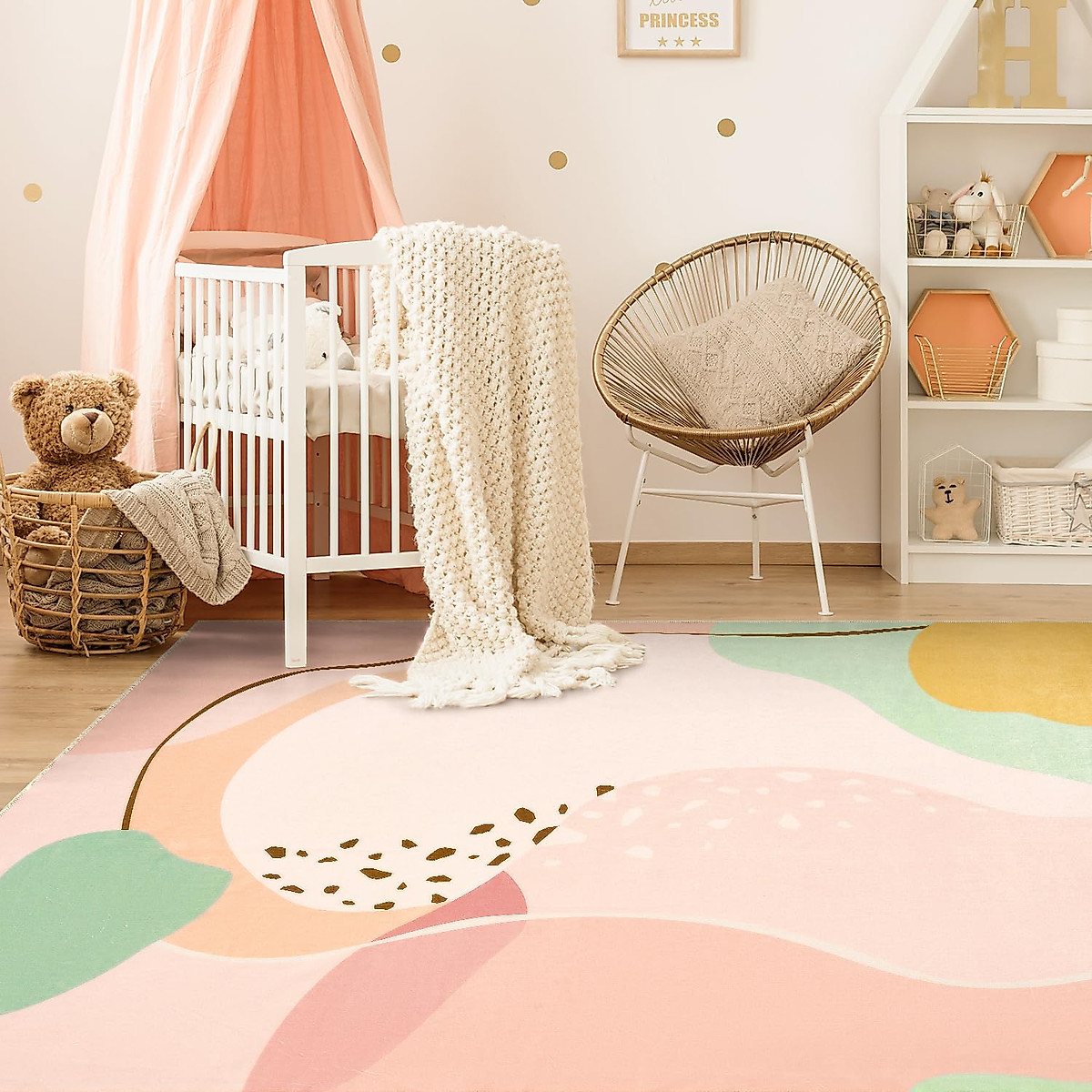 tchdio-Pink Rug-Soft Rugs for Living Room-Washable Rugs 8x10-No Slip Rugs for Bedroom Girl,Nursery,Dorm,Kids Room,Living Room,PlayRoom-Pink Carpet