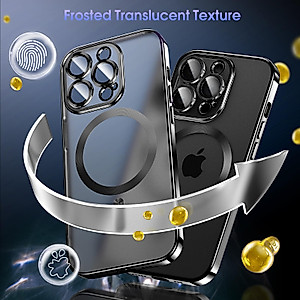 DOSNTO Magnetic for iPhone 13 Pro Max Case with MagSafe [ Integrated Camera Protecion] Translucent Matte Soft Slim Cover, 10FT Military Grade Drop Tested [Anti-Scratch] Wireless Charging