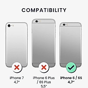 kwmobile Crossbody Case Compatible with Apple iPhone 6 / 6S Case Strap - Indian Sun Pink/White/Transparent