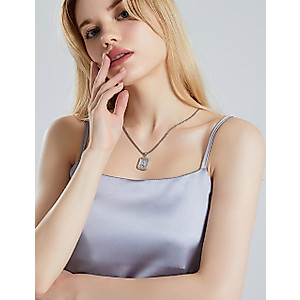 Airrty Initial Letter Pendant Necklace for Men Women Sterling Silver Plated Box Chain Necklace 20 Inches Initial Necklaces for Men (A)