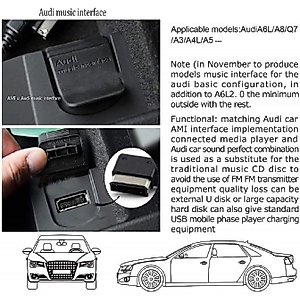 Car Audio Charging Adapter Cord Compatible with Apple iPhone 14 13 12 11 Xs Max XR X 8 7 6 for Audi A3/A4/A5/A6/A8/S4/S6/S8/TT, AMI MMI MDI Aux Interface Dongle for VW Tiguan CC Magotan