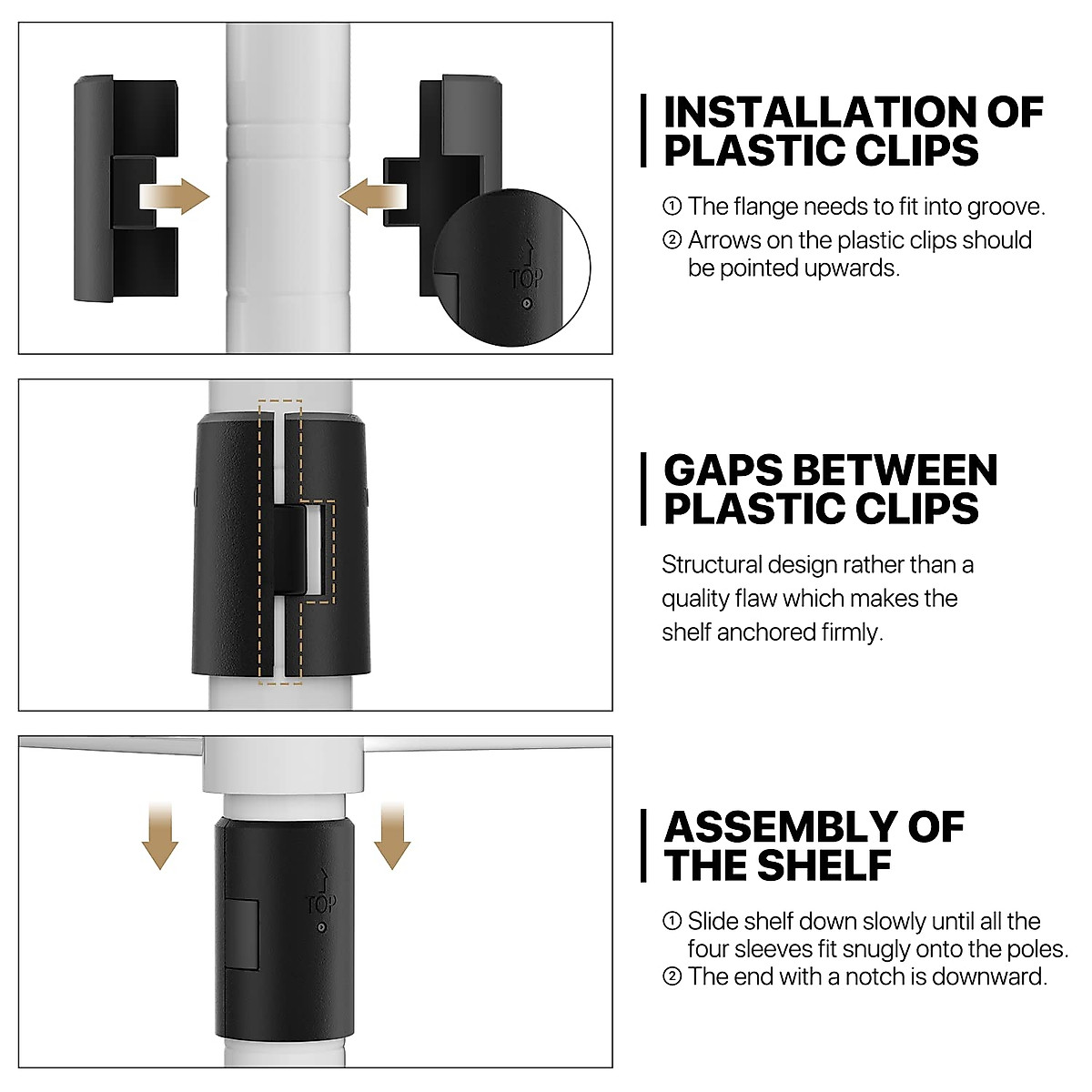 MoNiBloom Heavy Duty Carbon Steel Garment Rack, 66 Inch Expandable, with Shelves, for Hanging Clothes, Load 1000lbs, White
