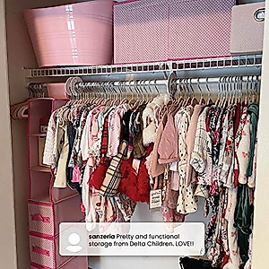 Delta Children Nursery Storage 48 Piece Set - Easy Storage/Organization Solution - Keeps Bedroom, Nursery & Closet Clean, Barely Pink
