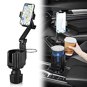 This Hill 3 in 1 Cup Holder Expander for Car 360° Rotation Cup Holder Phone Mount Compatible with iPhone/Samsung All Smartphones[2022 Upgraded 2nd Generation]