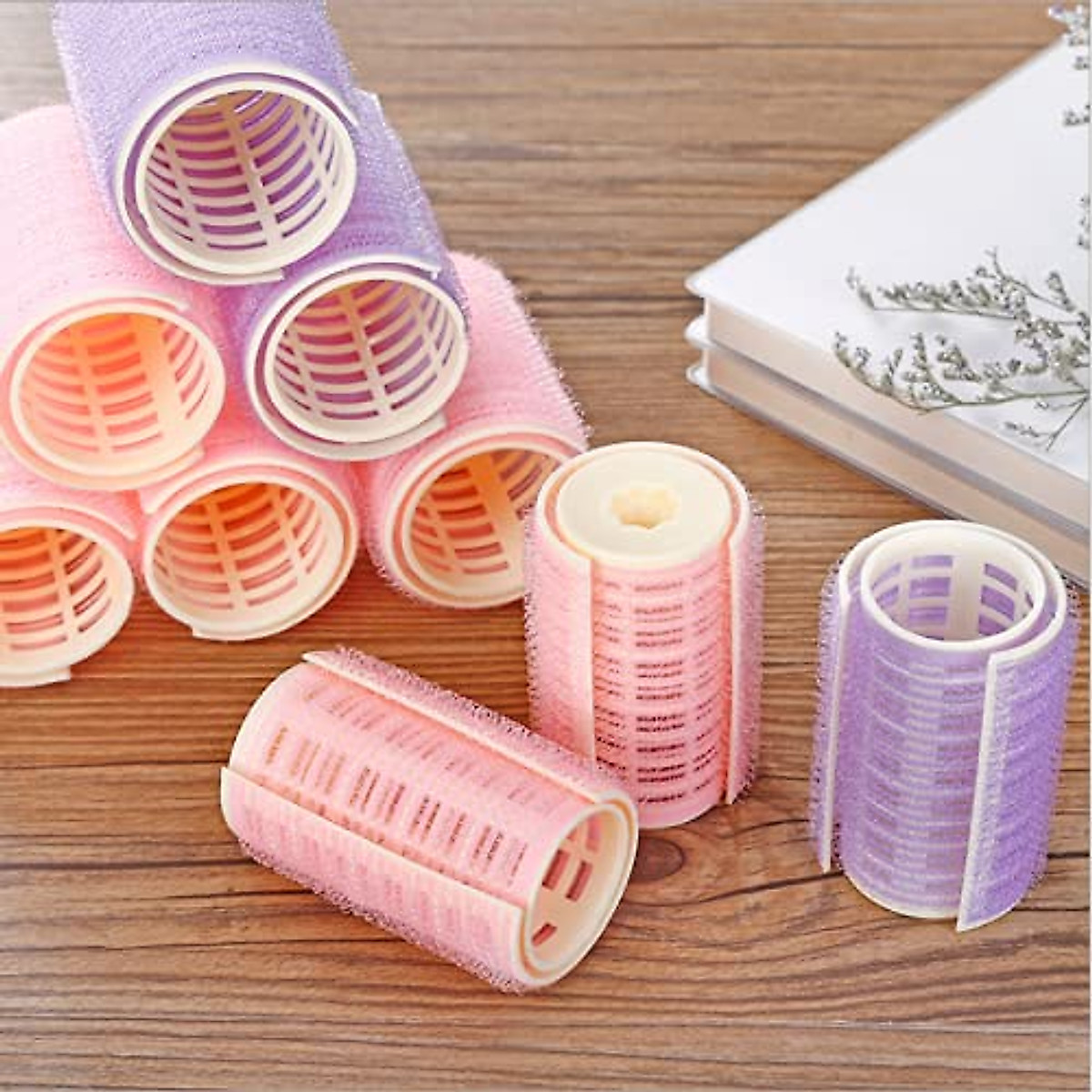 Hair Roller Curlers Bangs Self-Adhesive Hair Curling Styling Women DIY Makeup Tools 2Pcs Purple